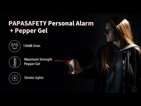 PAPASAFETY 3 in 1 Personal Alarm Pepper Spray Keychain for Women