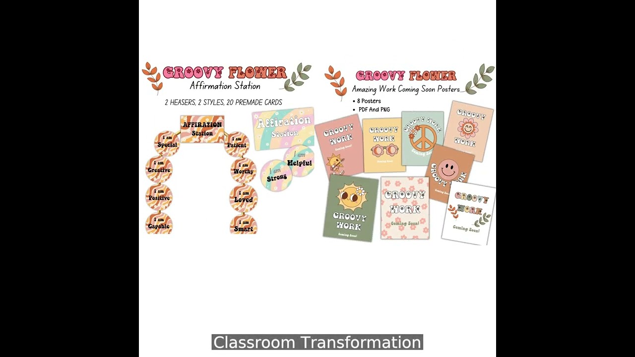 Retro Floral Classroom Decor Bundle | Editable & Groovy!