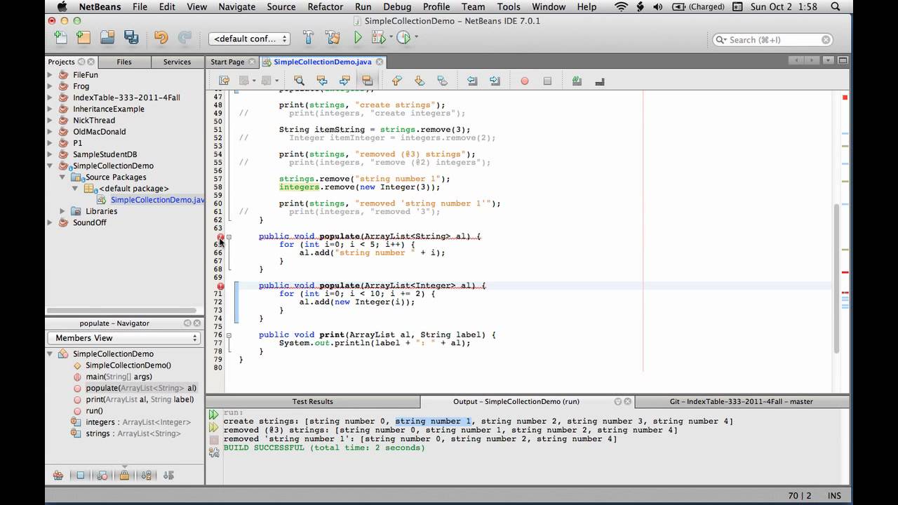 Demo of ArrayList from Java Collections Framework