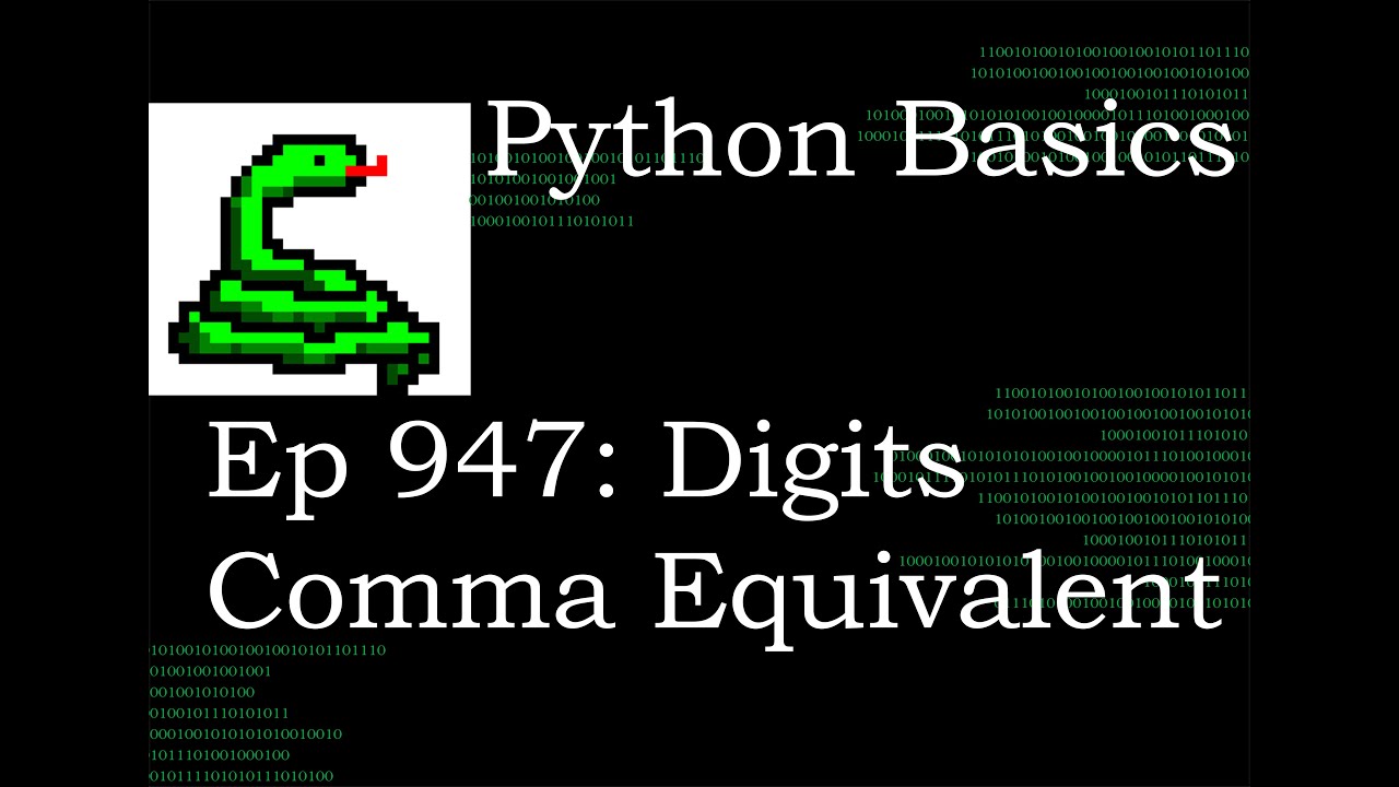 Python Basics Tutorial Comma Equivalent In Digits