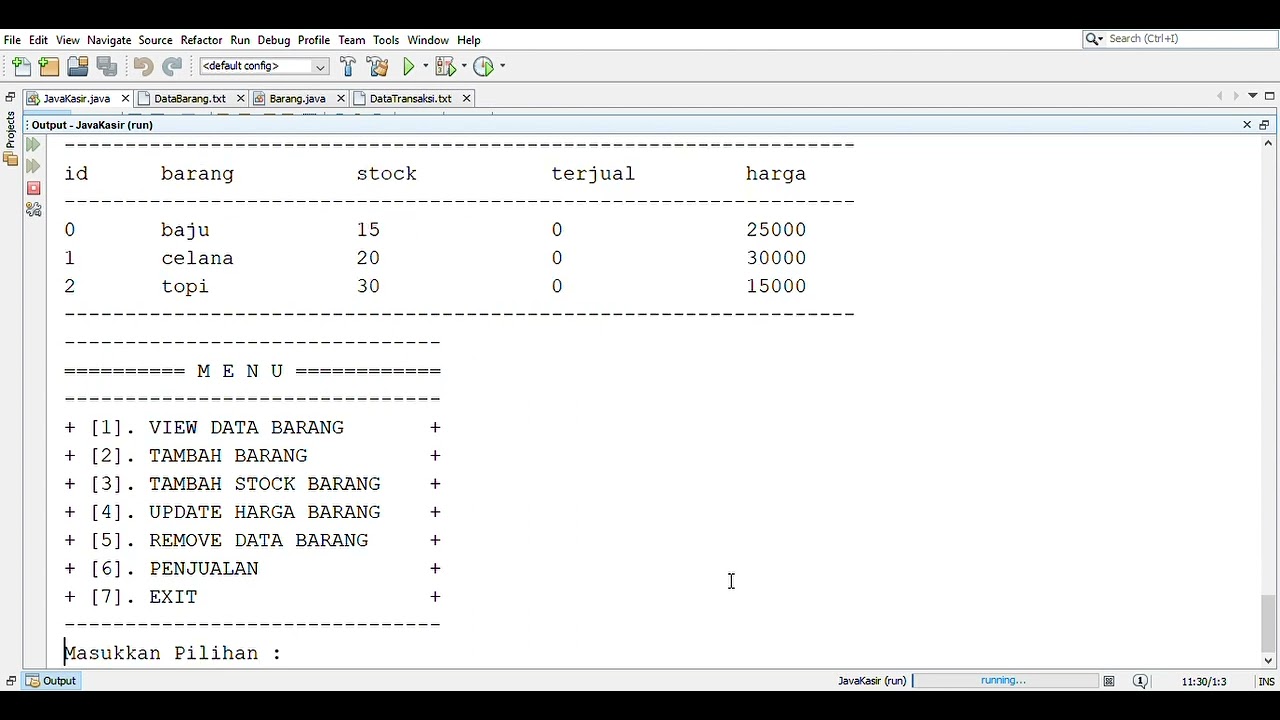 Aplikasi Sederhana Point Of Sale/Mesin Kasir Berbasis CLI Dengan Java