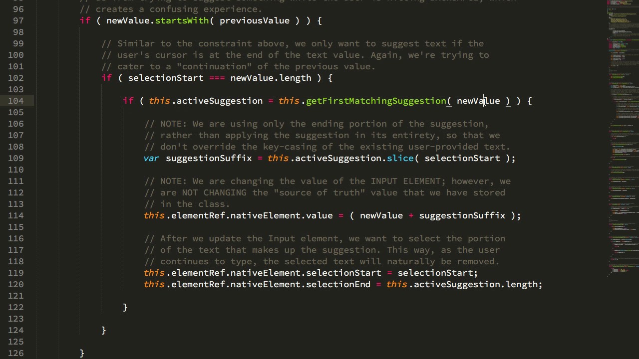 Inline Auto-Complete Directive Using NgModel And A Control Value Accessor In Angular 7.2.15
