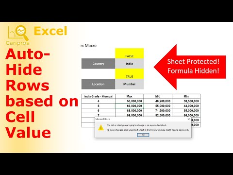 How to Automatically Hide Rows based on Cell Value - Sheet Protected and Formula Hidden