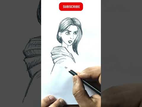 Girl with gun in hand ll girl drawing ll how to draw girls
