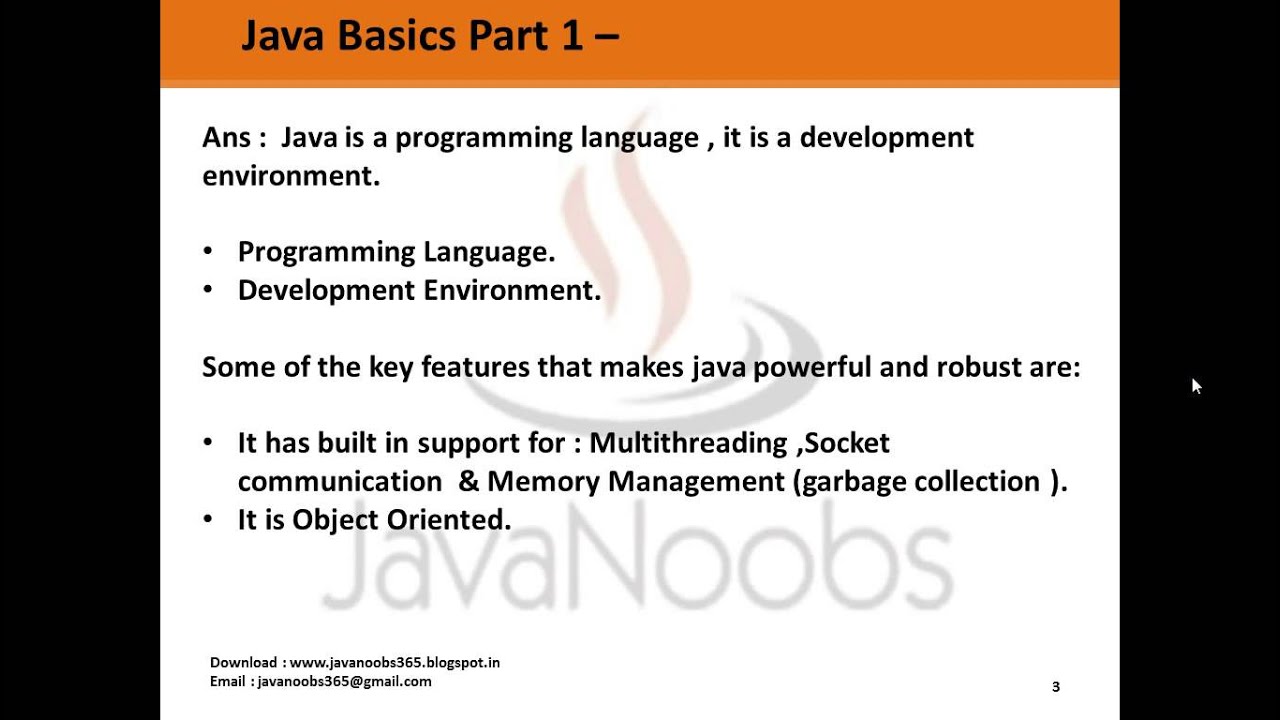 Java Basics Part 1 - Q1 What is java why java ?