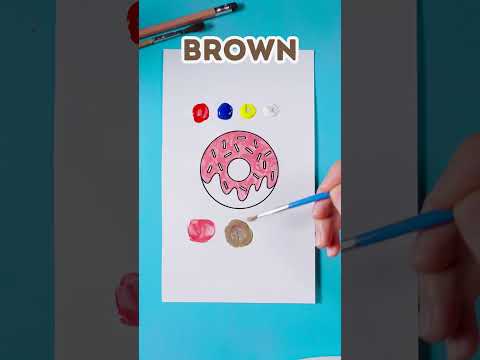 Color Mixing Fun! 🎨🌈 Make the Perfect Doughnut Paint Color! #fun #kids