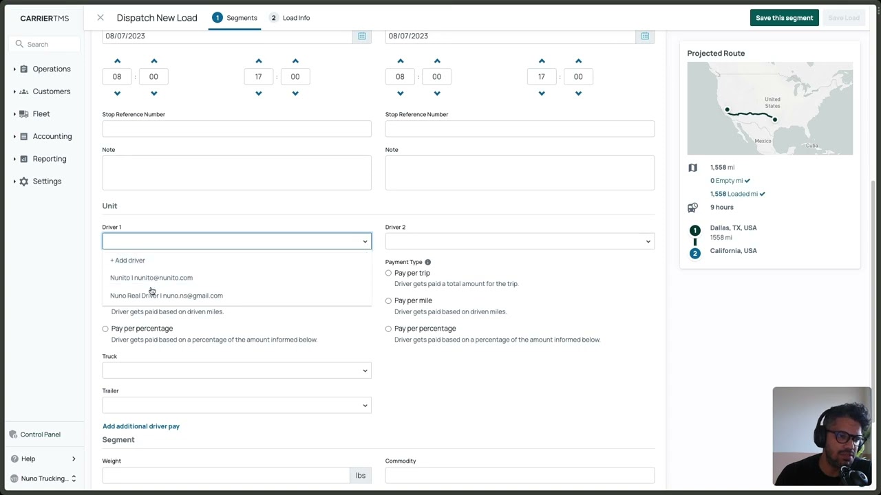 Carrier TMS Feature: Hybrid Statements