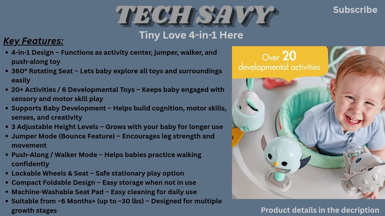 Tiny Love 4-in-1 Here I Grow Activity Center Review 2026 | Baby Walker, Jumper & Play Center