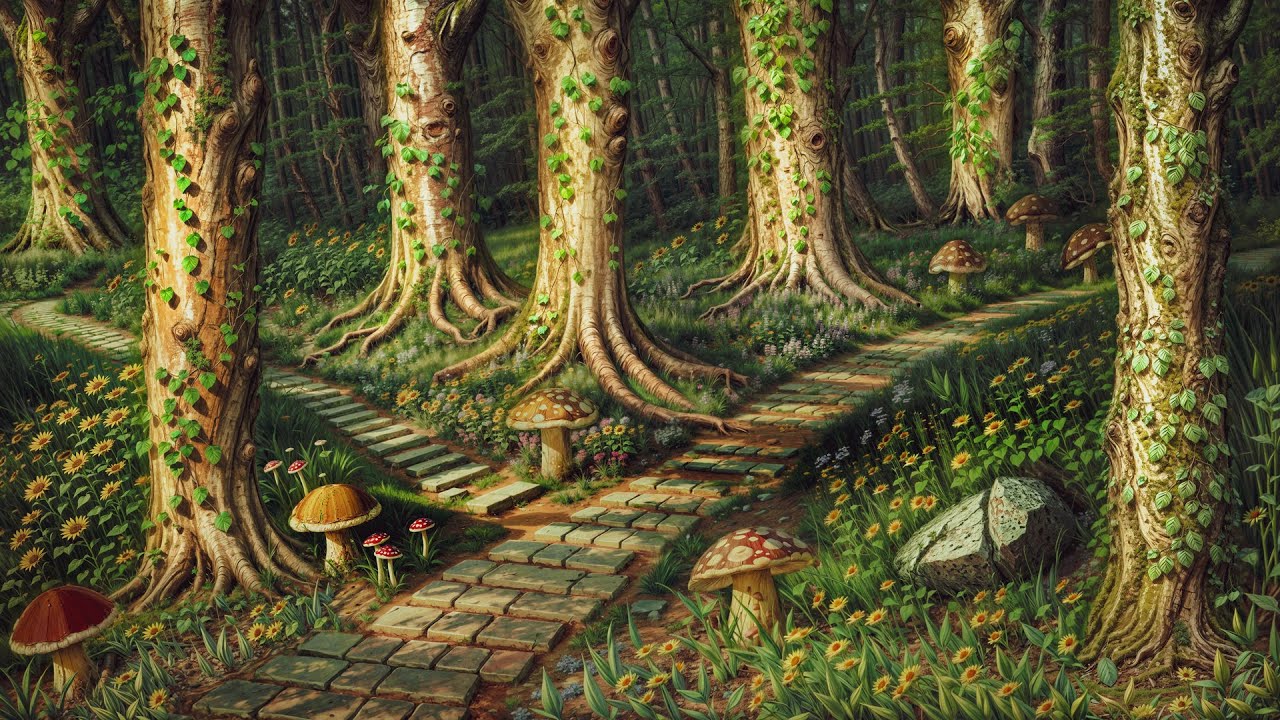 Chaotic Stable Diffusion Timelapse (20~x) - Inpainting some forest scene