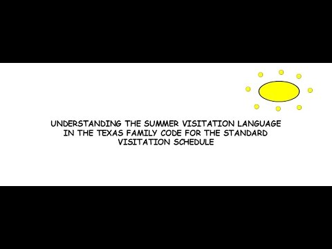 Understanding the Summer Visitation Language of the Texas Family Code