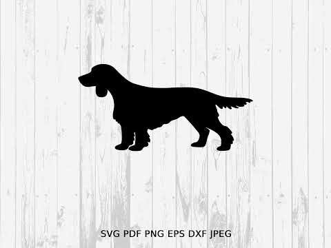 Download Cocker Spaniel Silhouette SVG, Dog Breed Clipart, Pet Vector, Hunting Dog Digital Cut File
