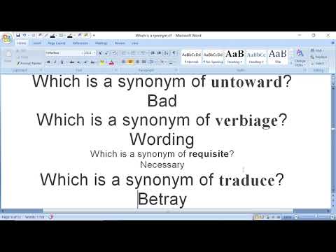 synonyms complete list