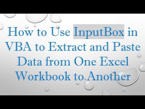 How to Use InputBox in VBA to Extract and Paste Data from One Excel Workbook to Another