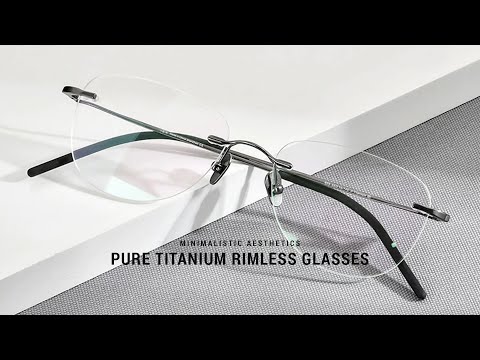 New 2023 Pure Titanium Glasses Frames, Rimless Chassis, Titanium Nosepads, Ion Plating