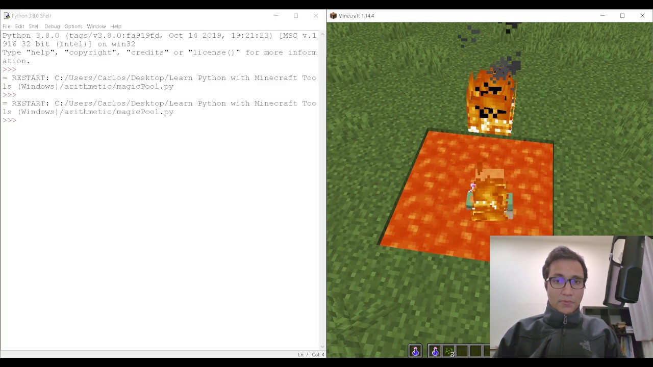 Learn Python with Minecraft - Part 3: Python Arithmetic - Lesson 7: More Practice - A Swimming Pool