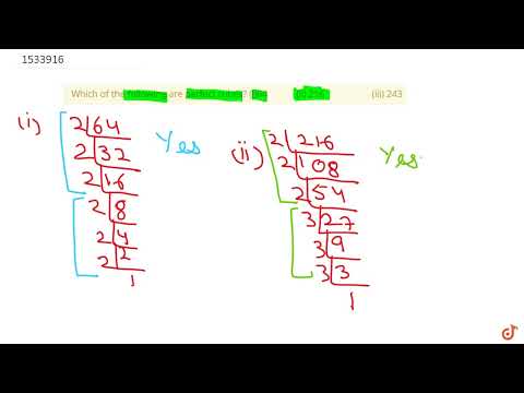 Which of the following are perfect cubes? (I)64 (ii) 216 (iii) 243 | 8 | CUBES AND CUBE ROOTS | ...