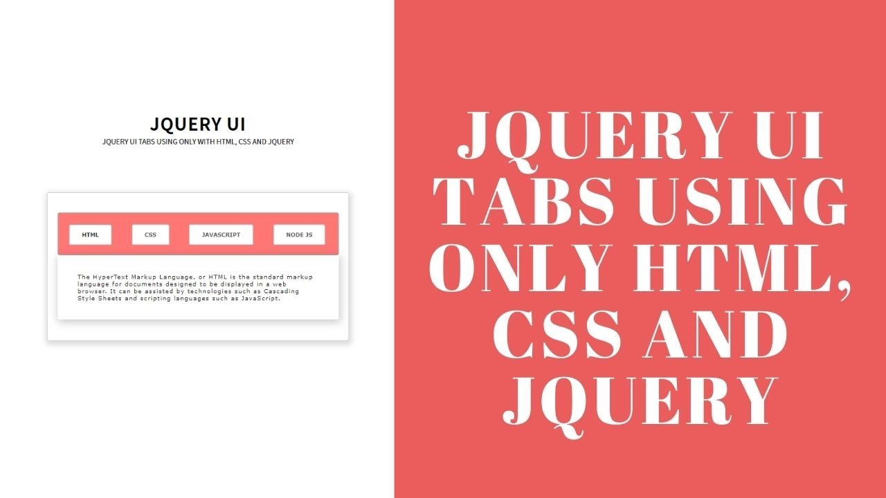 Jquery Ui Tabs Using Only HTML, CSS And Jquery || Code Mark