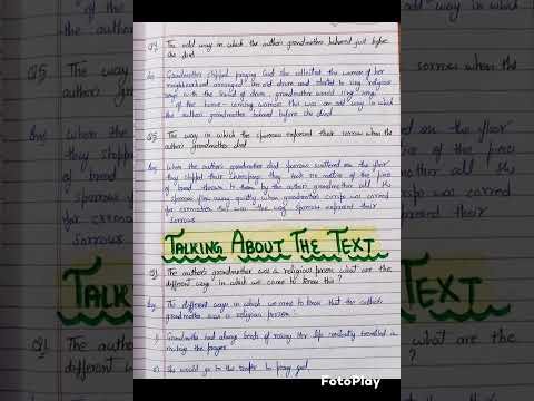 Class 11 English ch - The Portrait of a Lady... Questions and Answers... NCERT