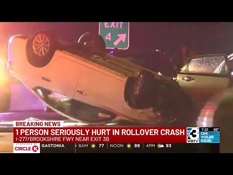 1 person seriously hurt in rollover crash on Brookshire Fwy