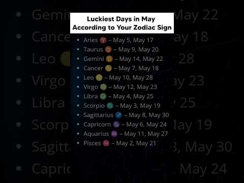 Luckiest Days in May 2025 for Each Zodiac Sign