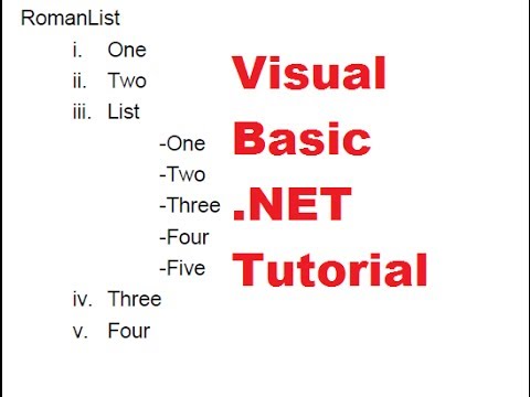 Visual Basic .NET Tutorial 48 - How to create Lists with iTextSharp PDF file