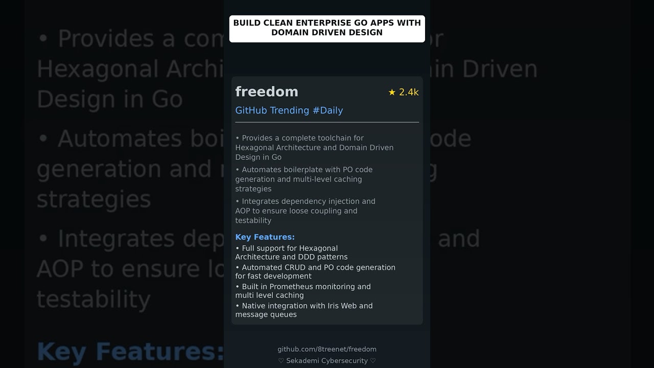 GitHub Trending Repositories: 8treenet/freedom 🇬🇧