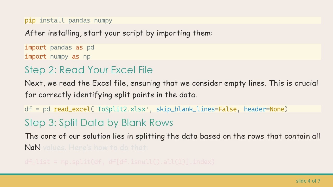Python Pandas: Efficiently Split an Excel Spreadsheet By Empty Rows