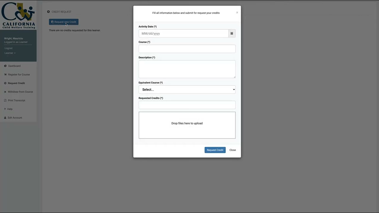 CACWT Tutorial Trainee Dashboard etc