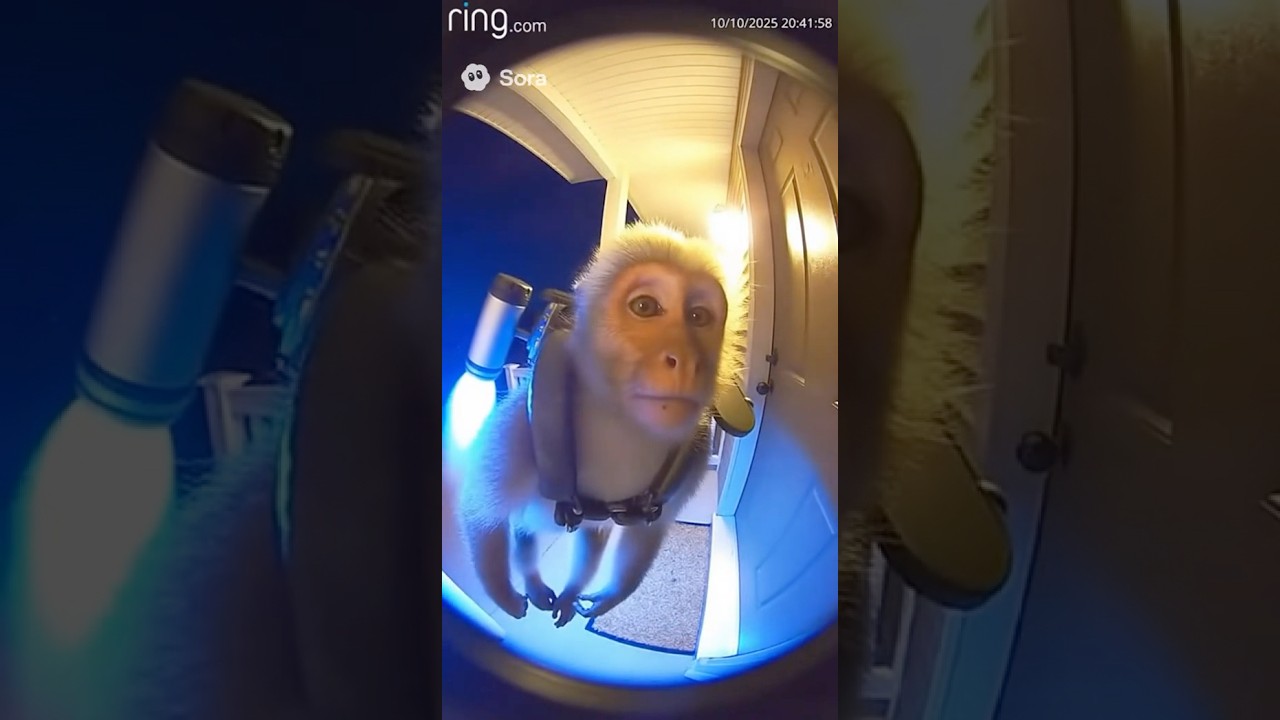 There’s a jet pack monkey 🐵 at the front door 🚪 😱 #ai #soraai #aishorts #aivideo #youtubeshorts