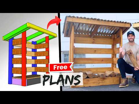 Super Simple DIY Fire Wood Storage Shed (FREE Plans!)