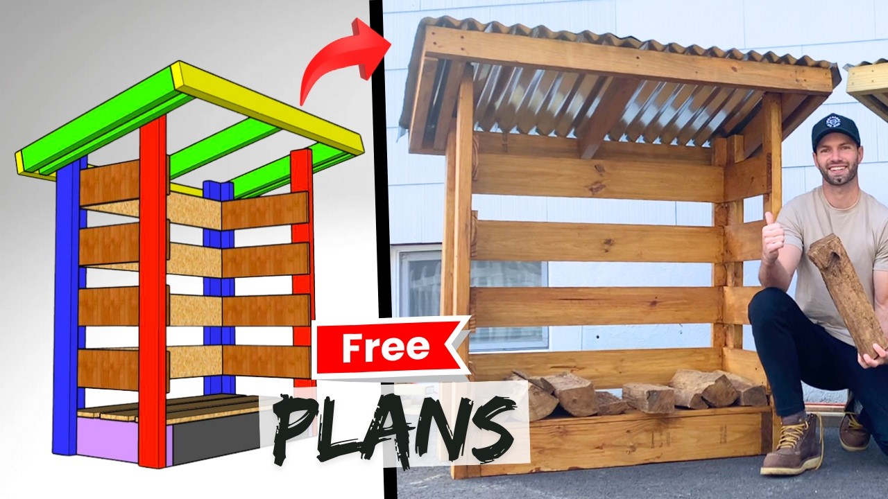 Super Simple DIY Fire Wood Storage Shed (FREE Plans!)