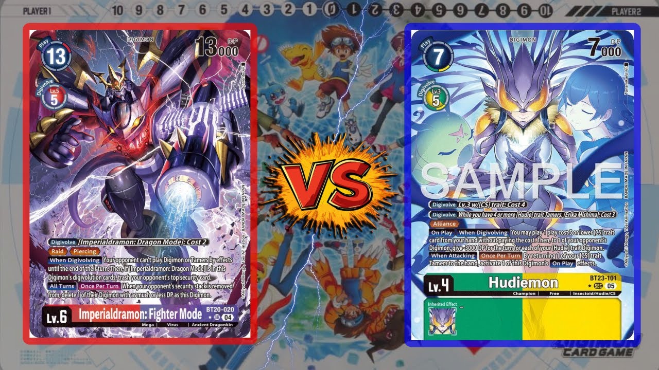 RP Imperialdramon Virus VS Hudiemon CS | Digimon Card Game | BT 23 | Game Commented | TCG