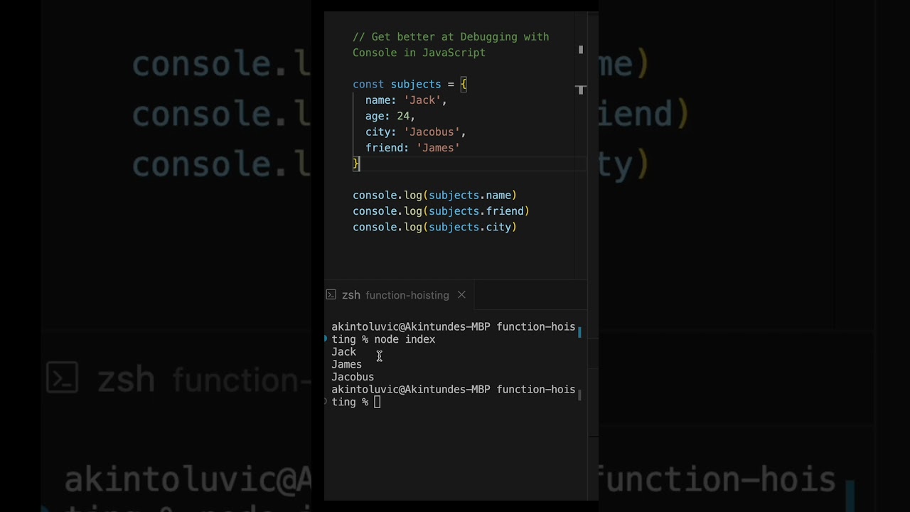 Debug JavaScript like a Pro using console.log