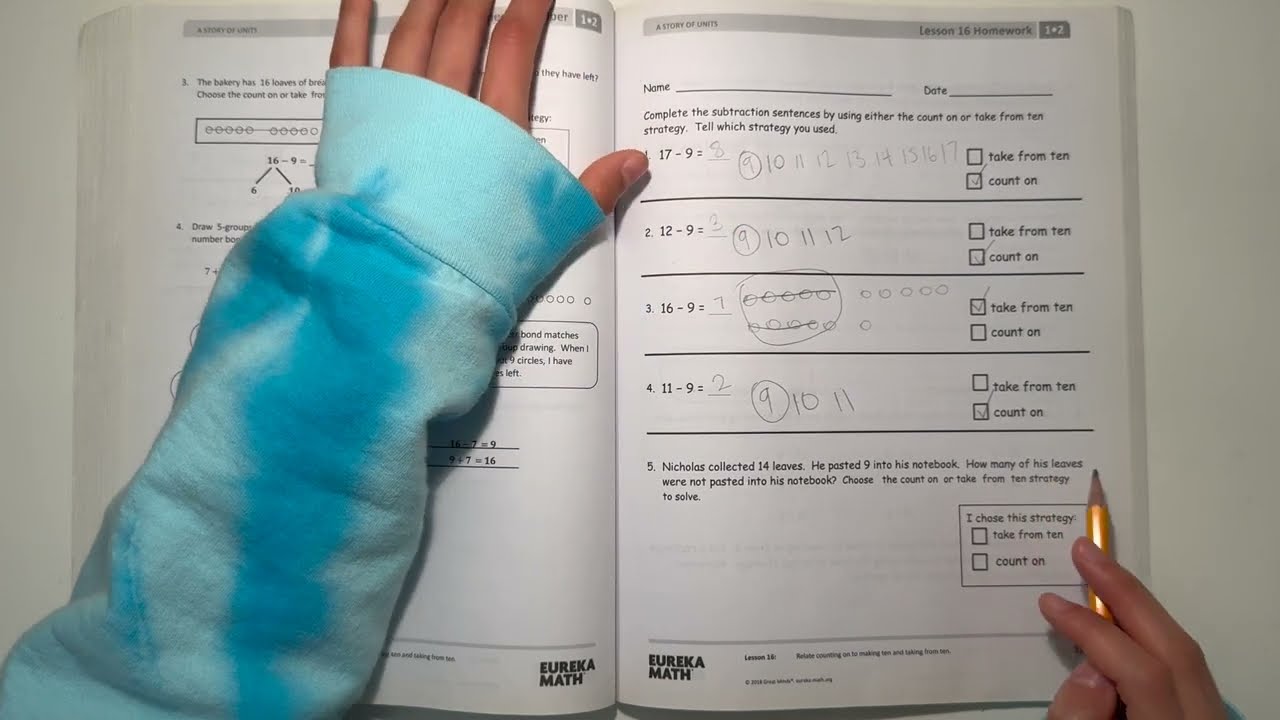 Eureka Math Grade 1 Module 2 Lesson 16 Homework | #mathwithaubrey #answers