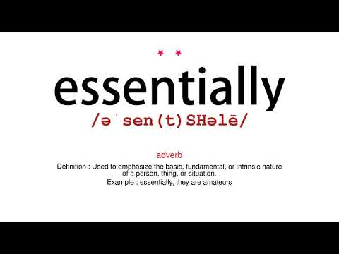How to pronounce essentially - Vocab Today