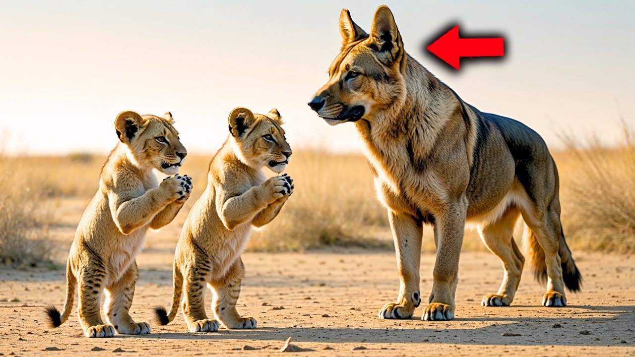 Los Cachorros De León Rogaron Ayuda A Un Pastor Alemán… Lo Que Pasó ...