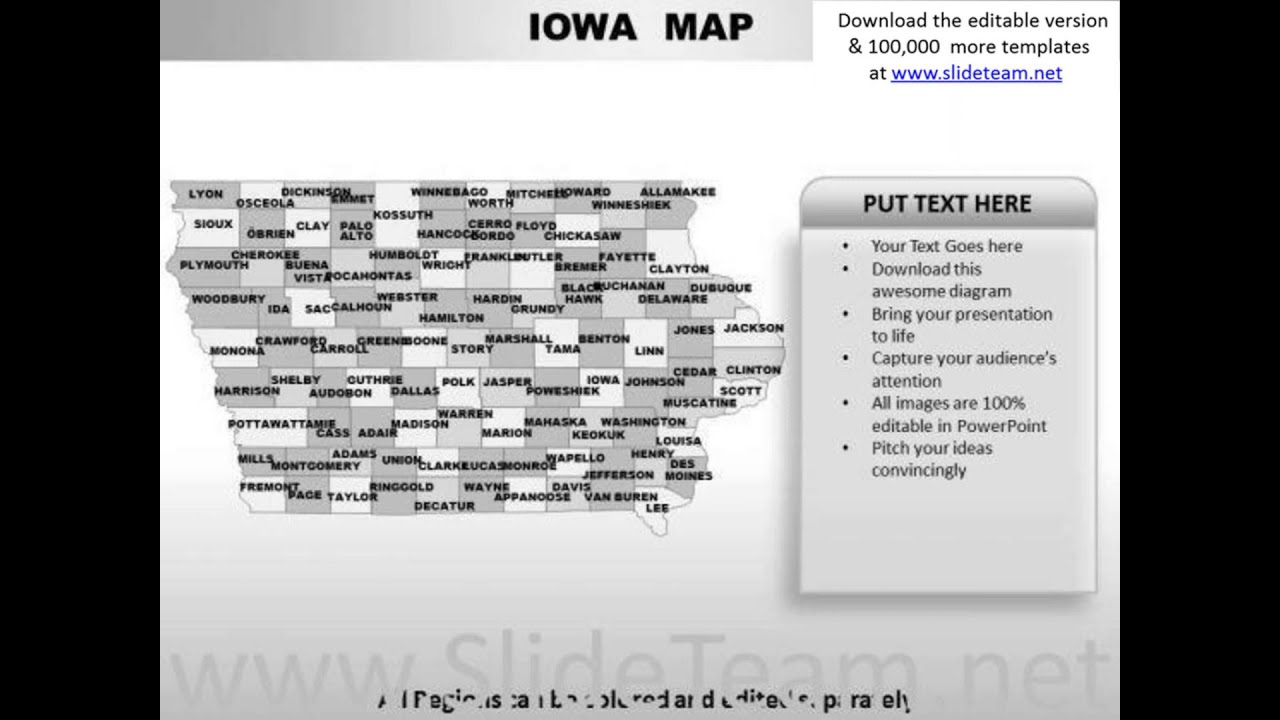 editable usa iowa state powerpoint maps