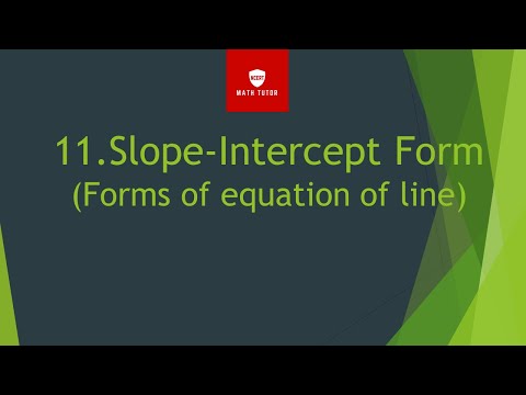 Slope-Intercept Form (forms of equation of line) Video Lecture - Crash ...