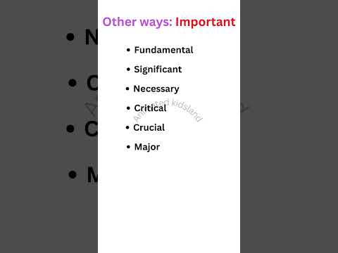Other ways Important || alternative words for important || #vocabulary #buildvocabulary