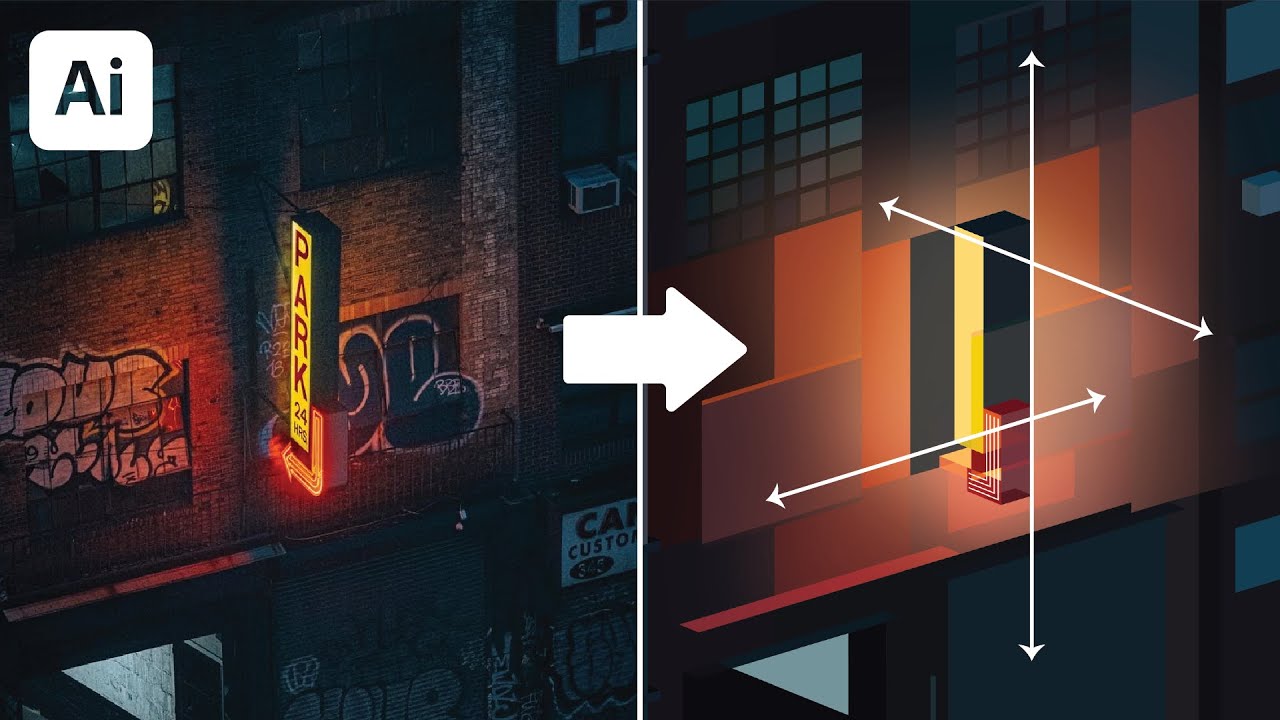 EASY 3 Angled Vector Art Trick | Adobe Illustrator Abstract Tutorial