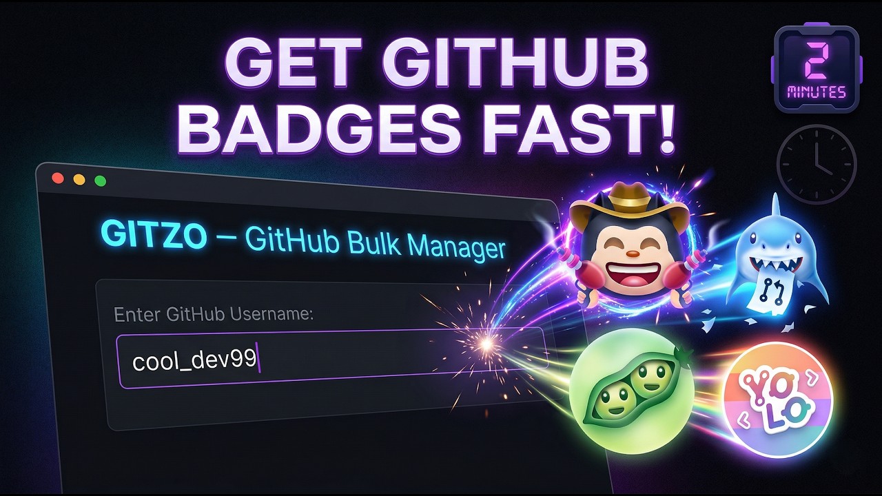Unlock ALL GitHub Badges in 2 Minutes: (Quickdraw, Pull Shark, YOLO, Pair Extraordinary)-Full Guide