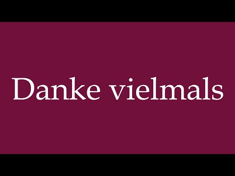 How to Pronounce ''Danke vielmals'' (Thank you so much) Correctly in German