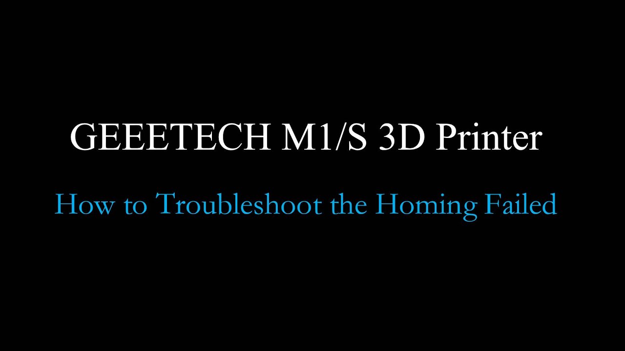 Troubleshooting Towards the ''Homing Failed''