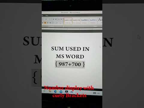SUM FORMULA IN MS WORD