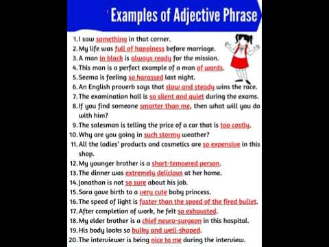 Spoken English#Grammar#Adjective phrases!