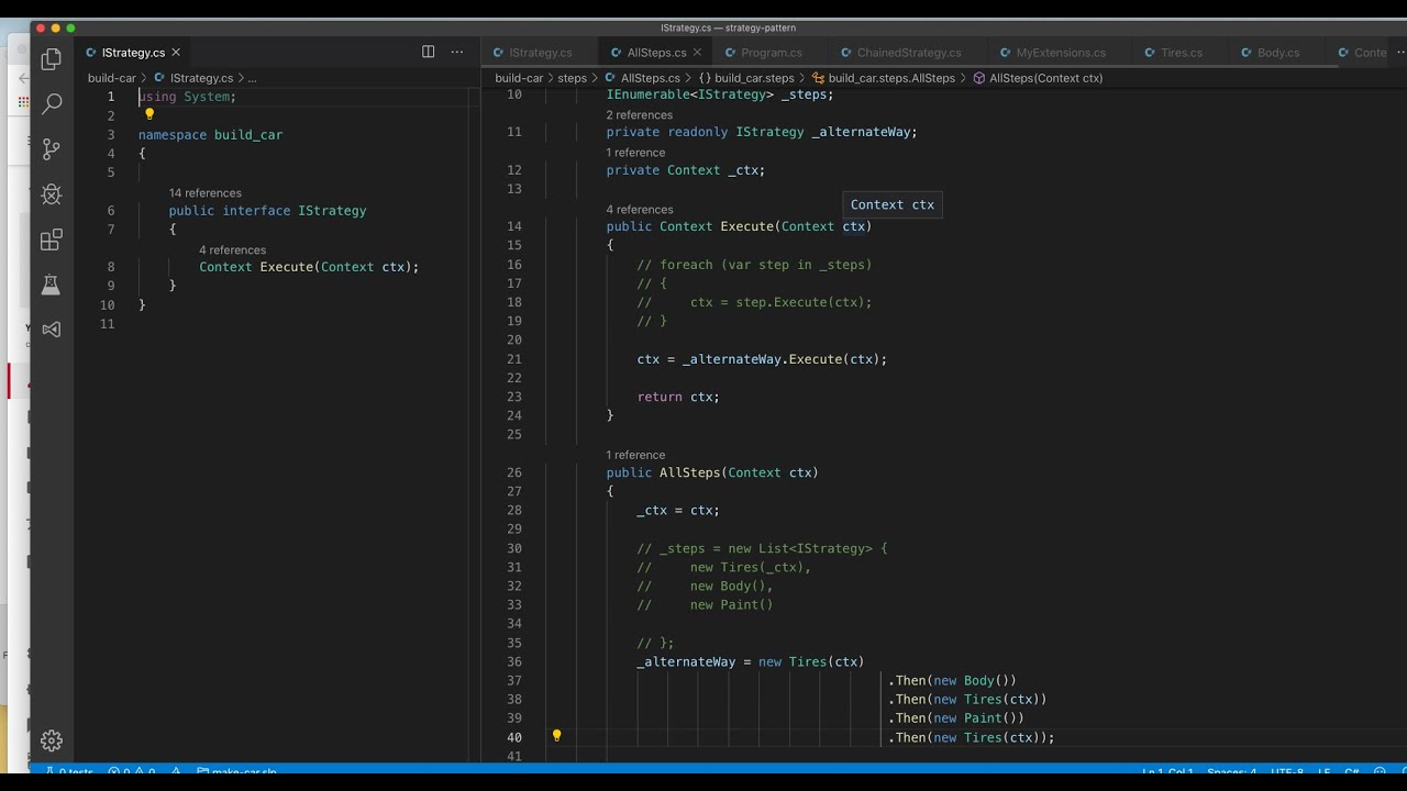 c# strategy pattern in 9 min