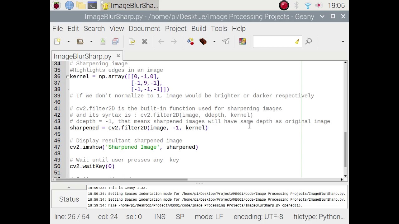 Image processing Using Python 3 Image Blurrring and  Sharpening