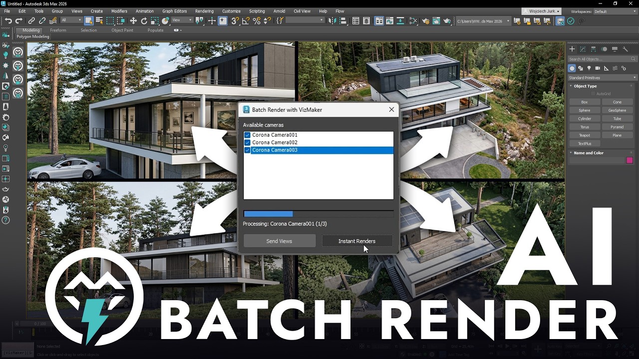 3ds Max Plugin - AI Batch Render in one click