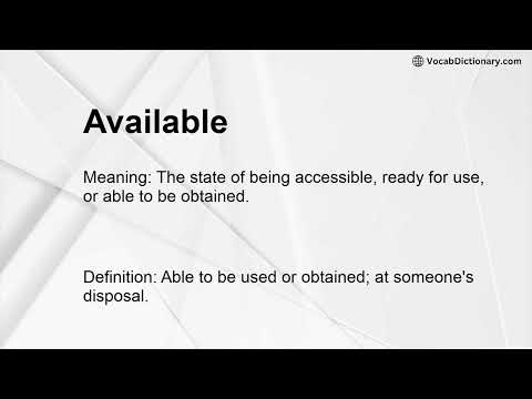 Available Meaning