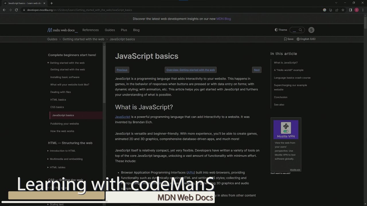 Learn HTML | MDN Web Docs_  JavaScript Basics